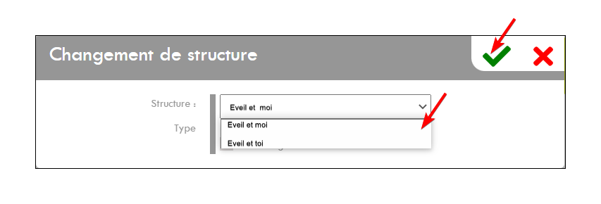 Changement de structure Changement de structure